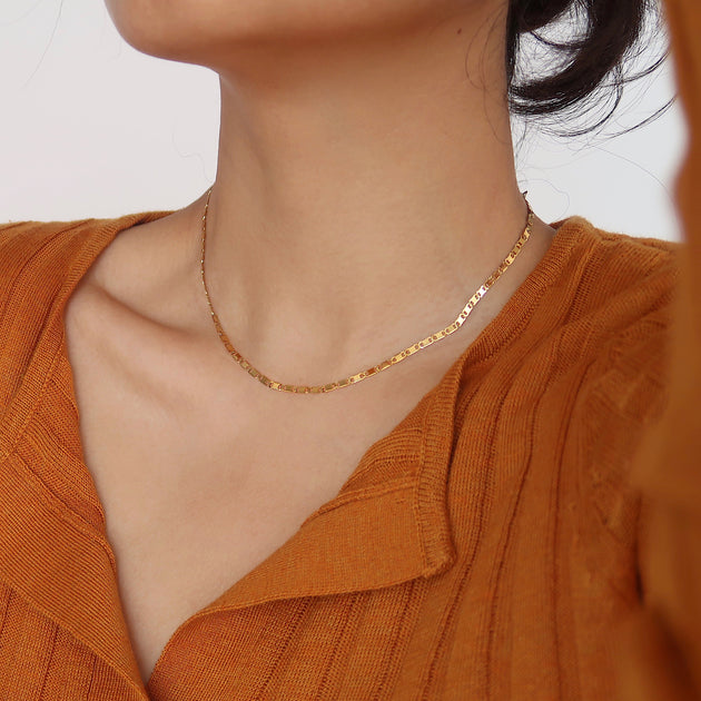 18K Gold Thin Chain Choker – Furano Studio